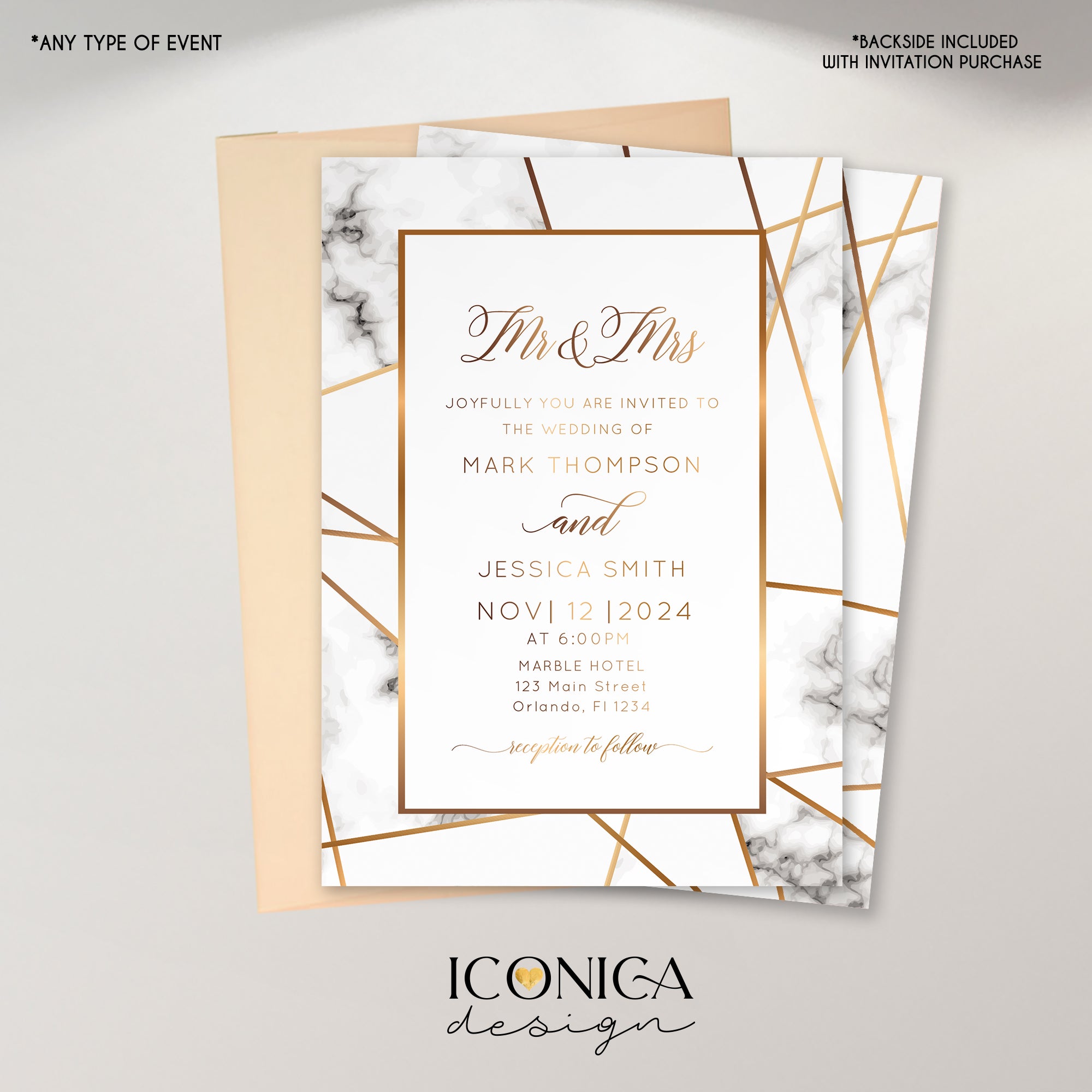 Marble wedding invitations | Honestweddingadvice.com