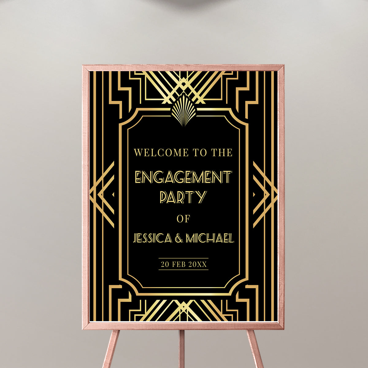 Great Gatsby Welcome Sign Gatsby Personalized Sign Engagement Party Ro ...