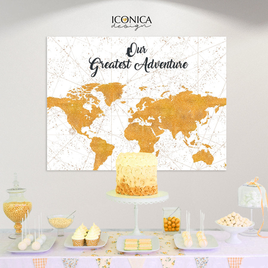 Travel and Adventure Party Decor, Travel Themed Backdrop, Hot Air Ball ...